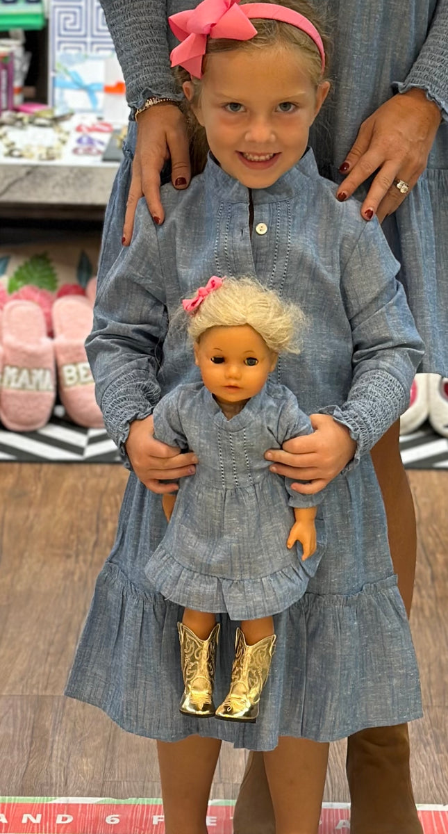 The Wesley Chambray Doll Dress – Liza Byrd