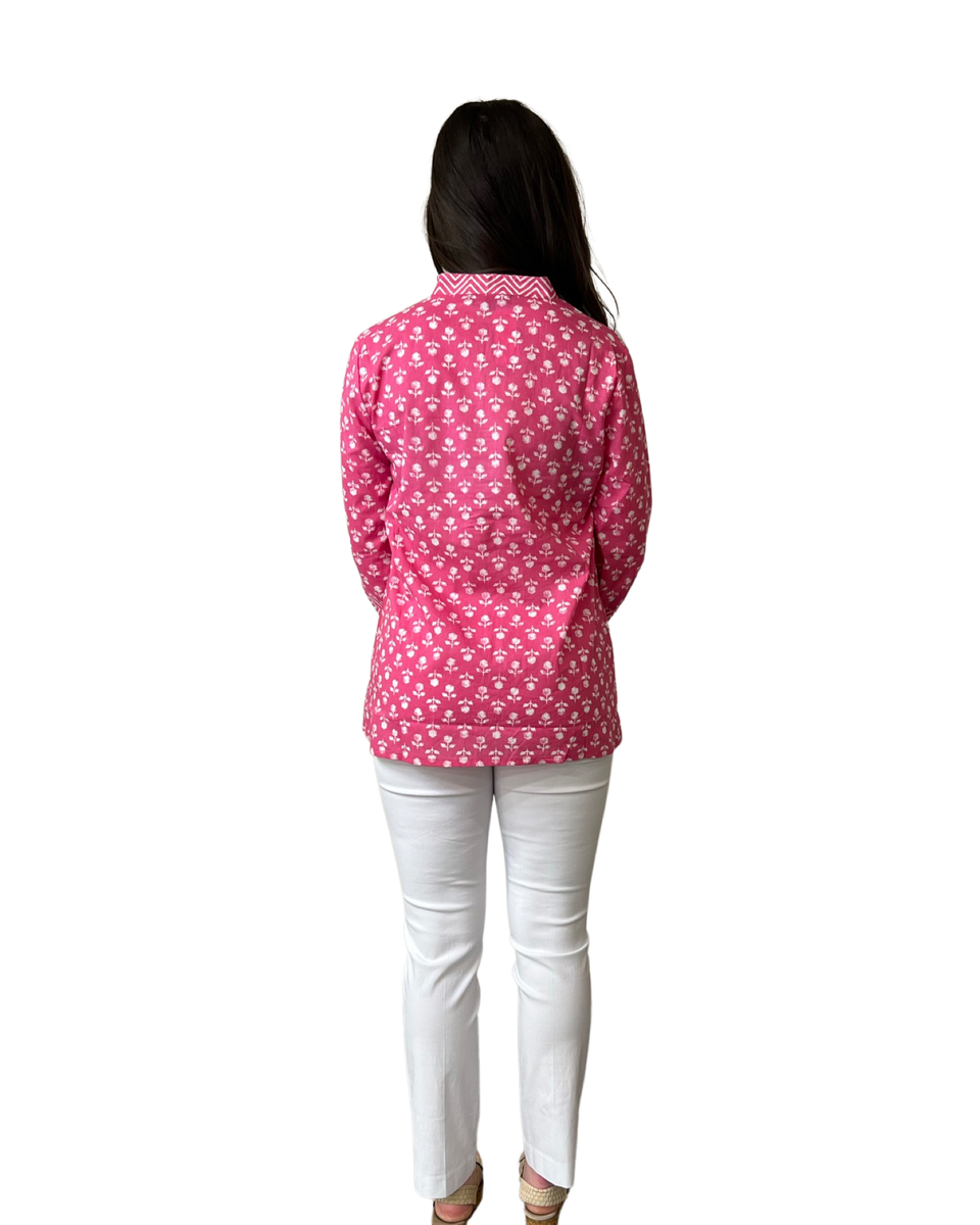 The Finley Pretty in Pink Cotton Block Print Tunic – Liza Byrd
